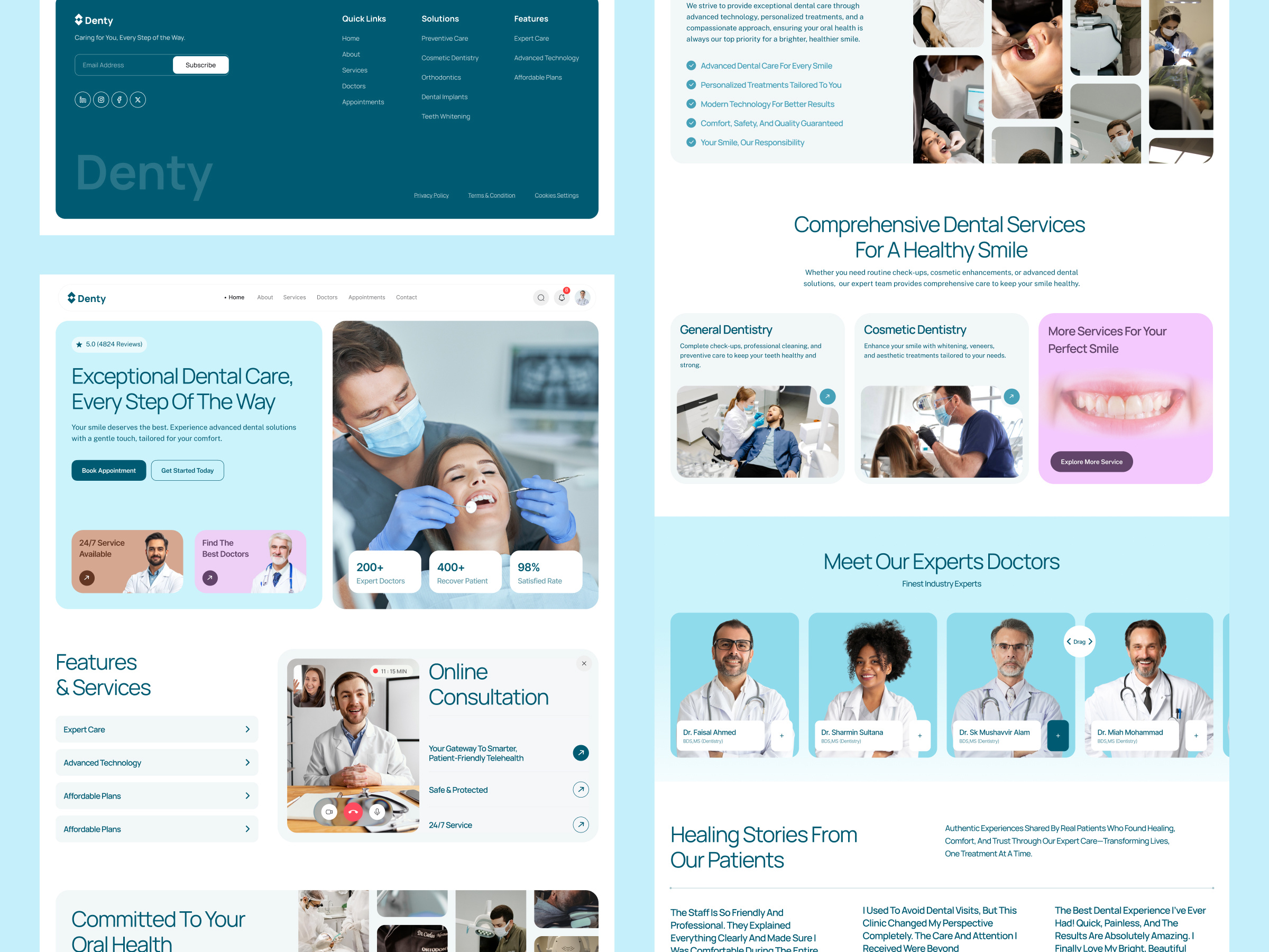 Denty • Modern Dental Clinic Website Design • HealthCare Website by ...