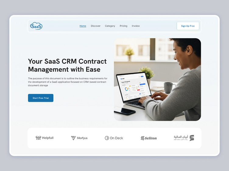 SaaS CRM Contract Management Landing Page Design by Md Yeasin Sheke on ...