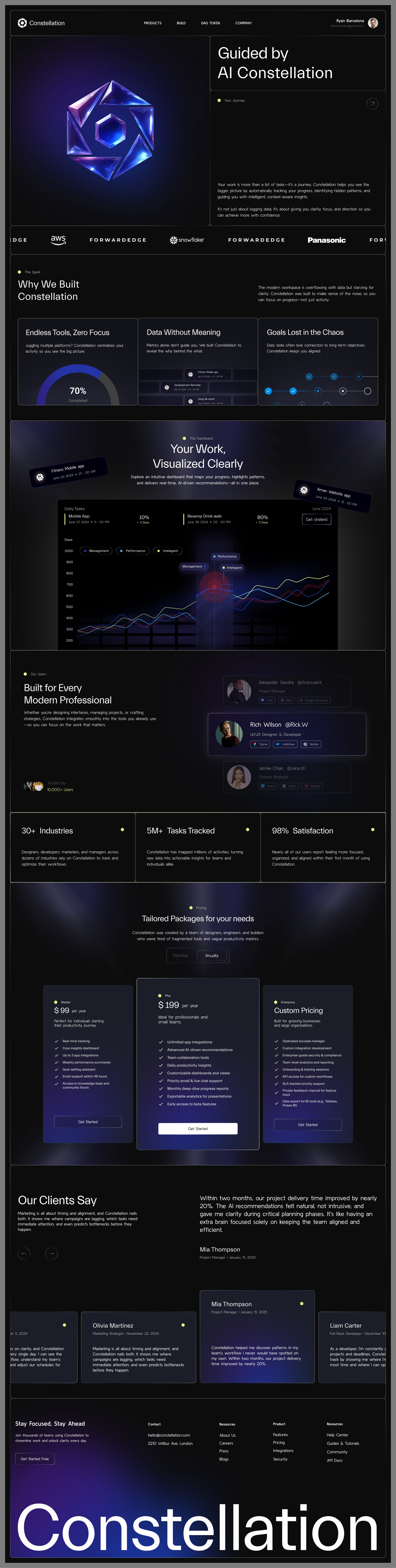Constellation - AI SaaS Startup Platform Landing Page Website by LAIN ...