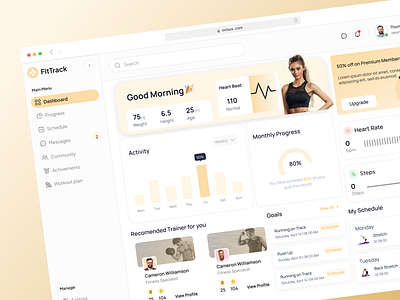 Fitness Dashboard designs, themes, templates and downloadable graphic ...