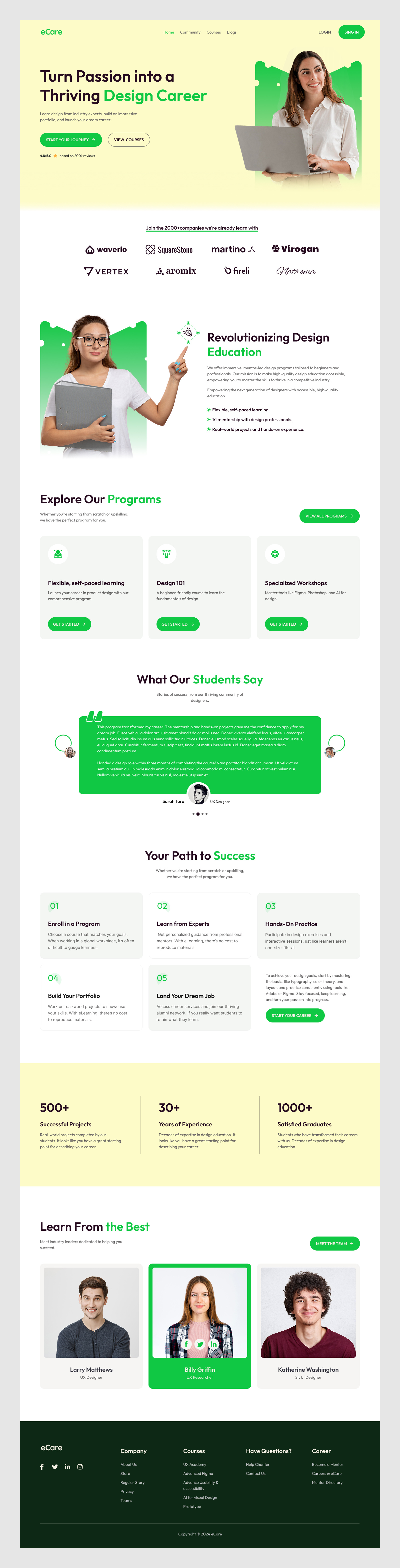 E-learning Landing page by Frolax on Dribbble