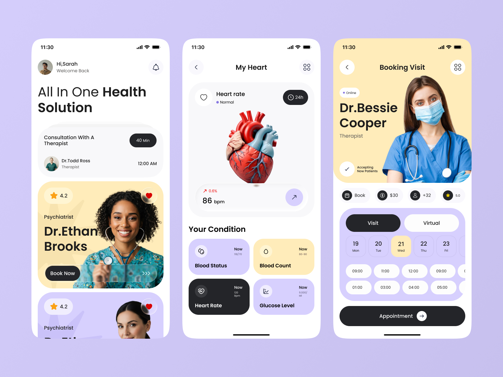 Health Care Application Mobile Ui Design by Ajoy Mondal on Dribbble