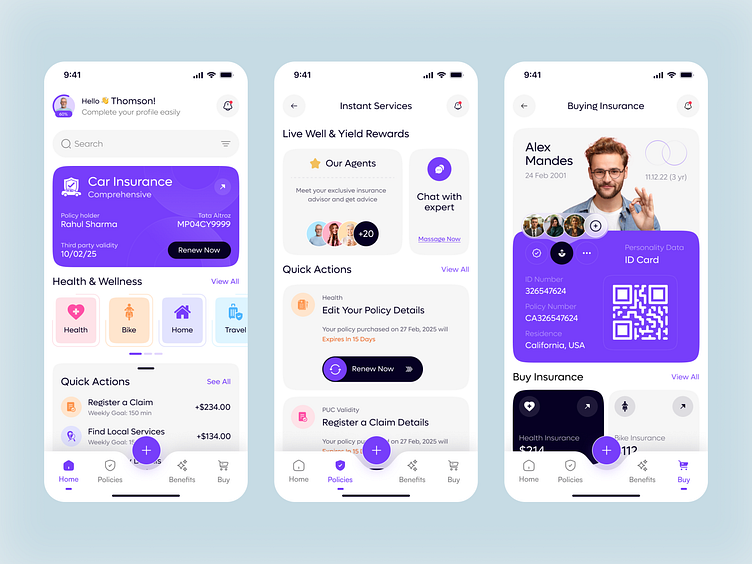 Insurance Mobile App by Fahim Faysal on Dribbble