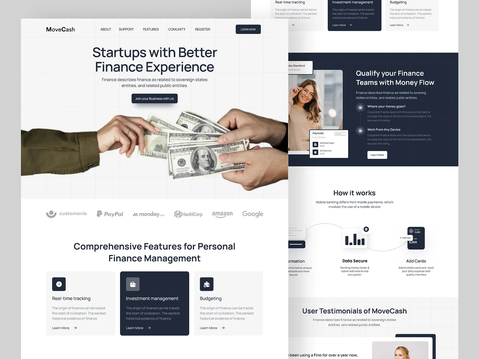 Finance Website Design by Sharon Ahmed UI UX Designer on Dribbble