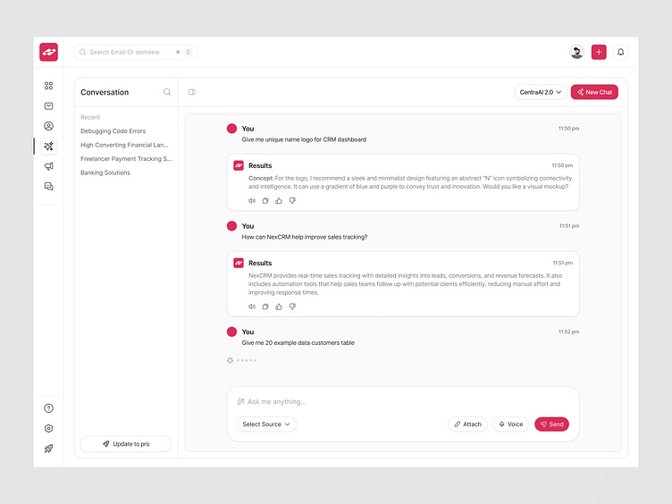 Zapmail | AI Chat Screen UI by Wolfpixel UI/UX for Wolfpixel Agency on ...