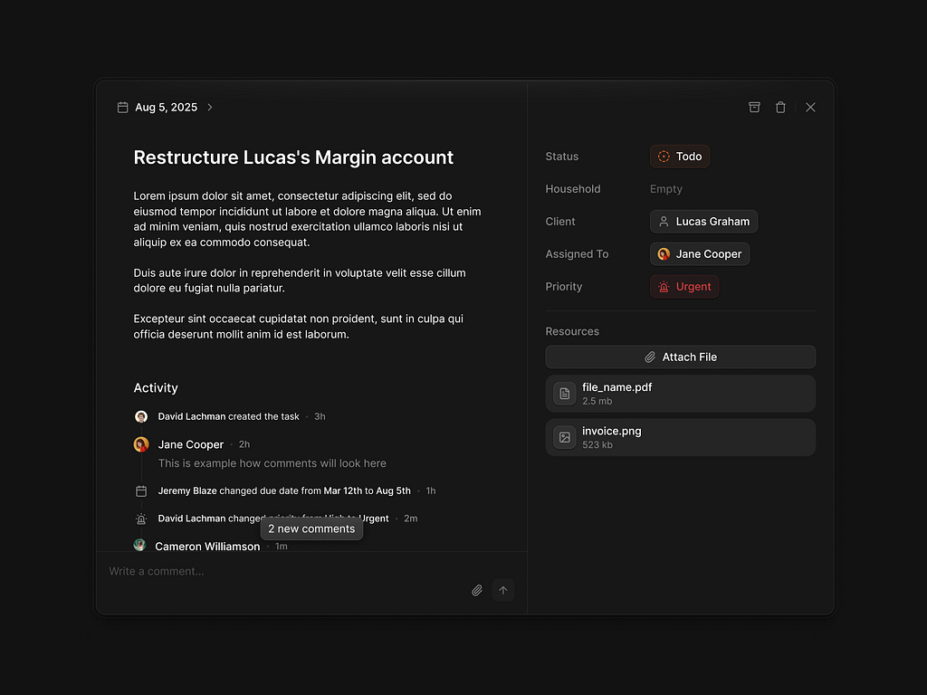 Task Detail View By Jeremy Blaze For Never Before Seen On Dribbble