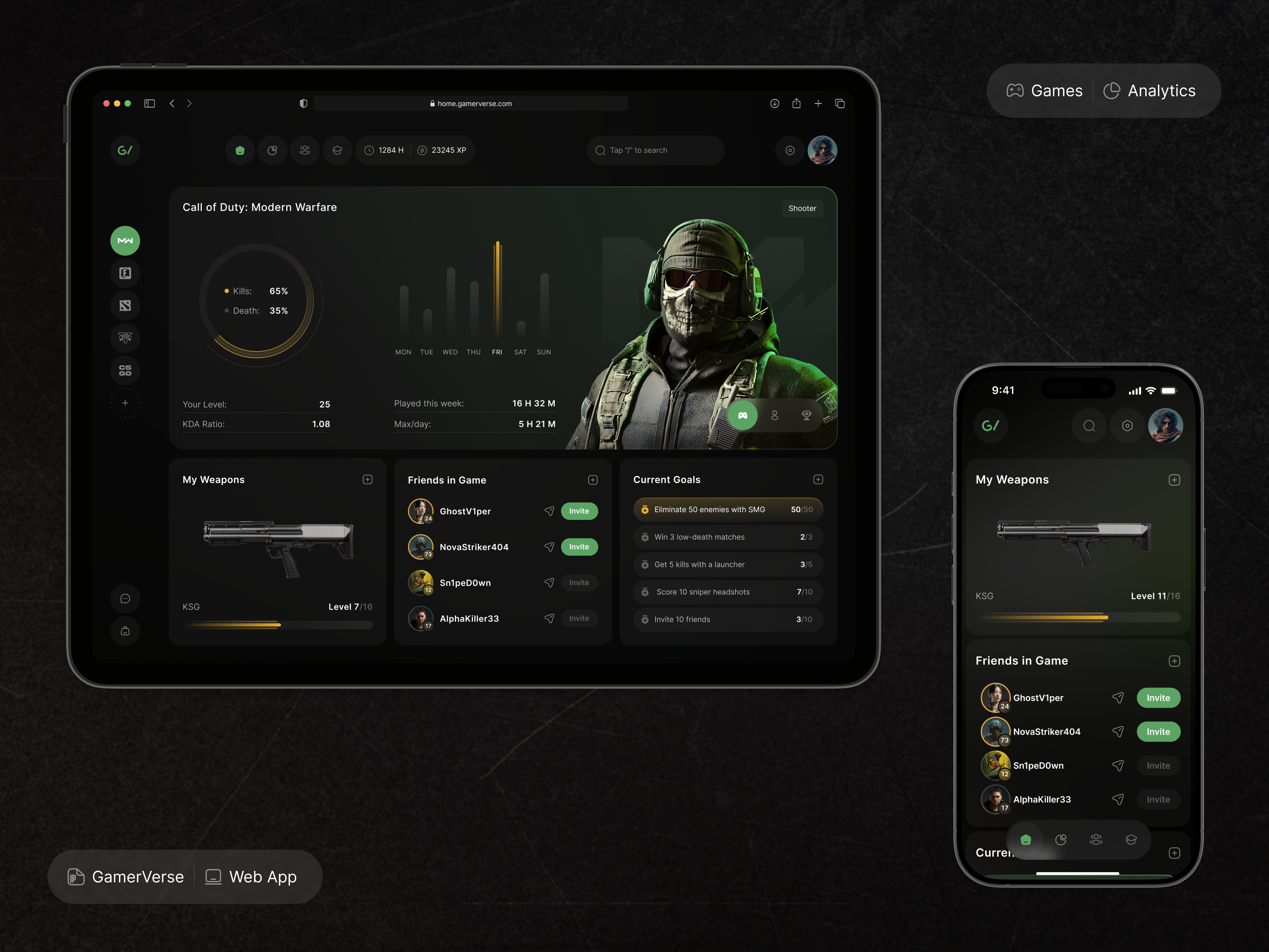 GamerVerse – Game Dashboard Design by Phenomenon Product for Phenomenon ...