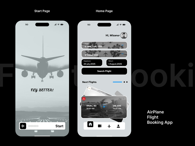 Air Plane Flight Booking App Design Using Figma by Md Mizanur Rahman on ...