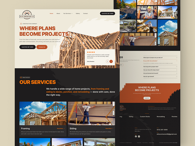 Construction Company Website by Perevoz Design on Dribbble
