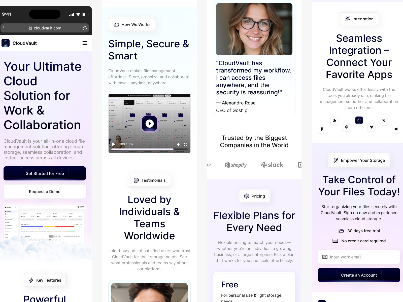 CloudVault - Cloud File Storage (Landing Page V2) by Robbi Darwis for ...