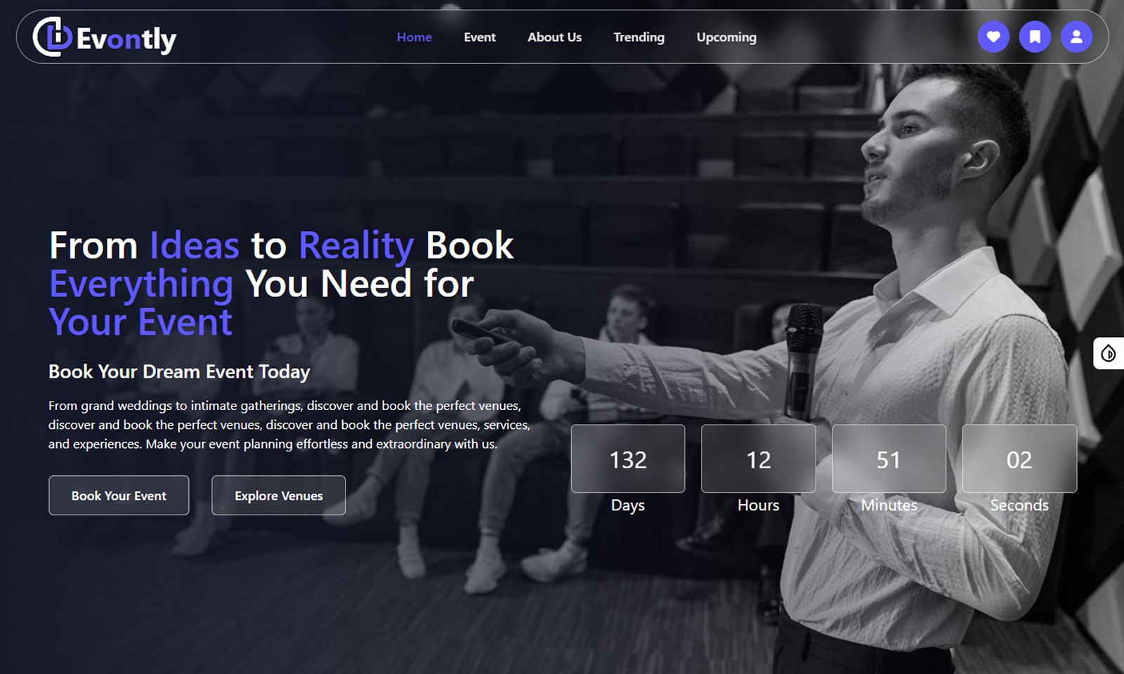 Evontly - Event Management Website Template Modern Booking by Mantraksh ...