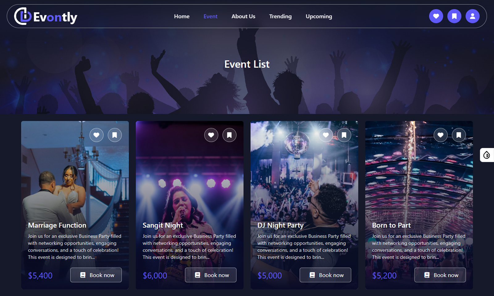 Evontly - Event Management Website Template Modern Booking by Mantraksh ...