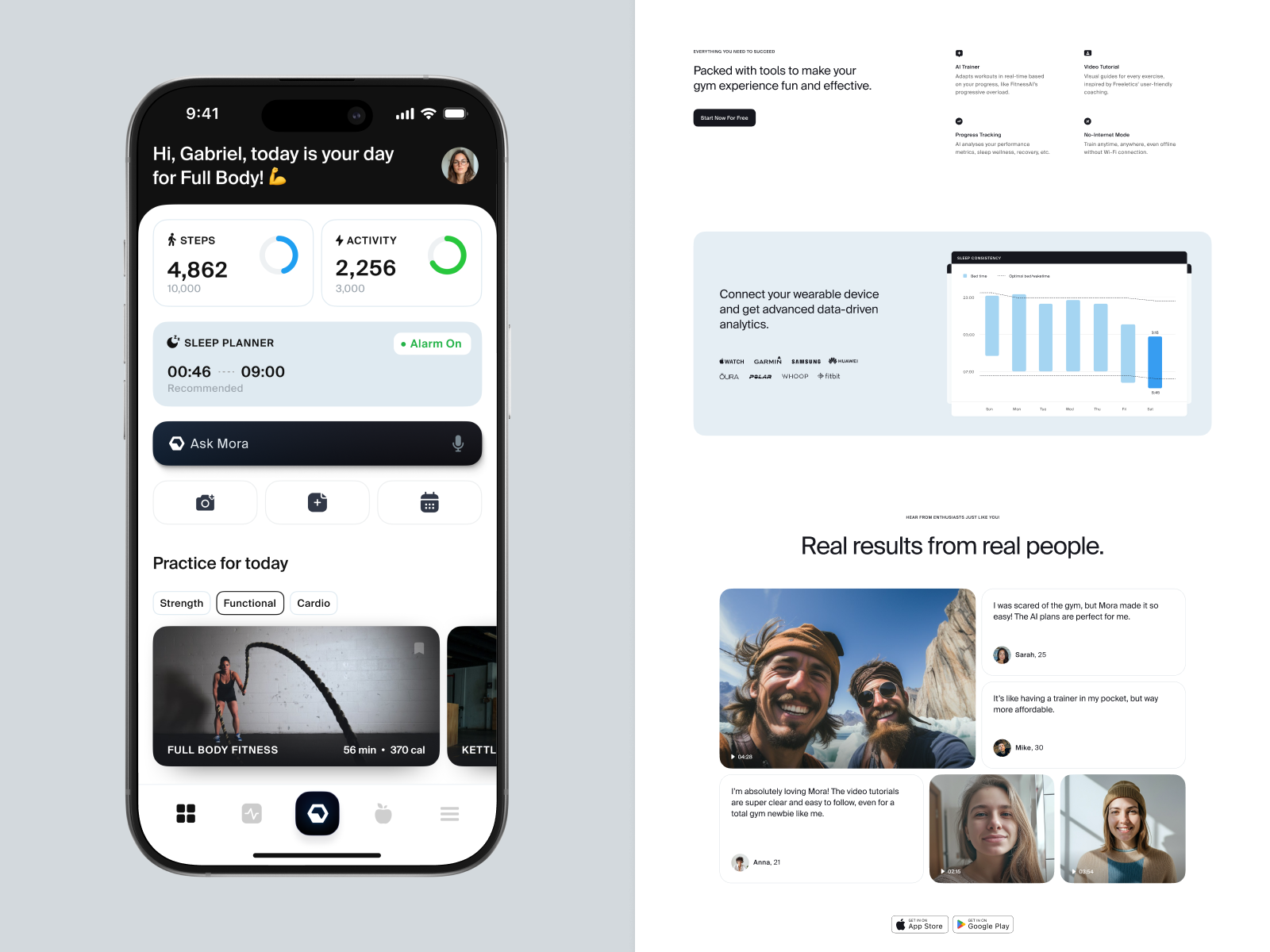 AI Fitness Assistant Website Design by Conceptzilla on Dribbble