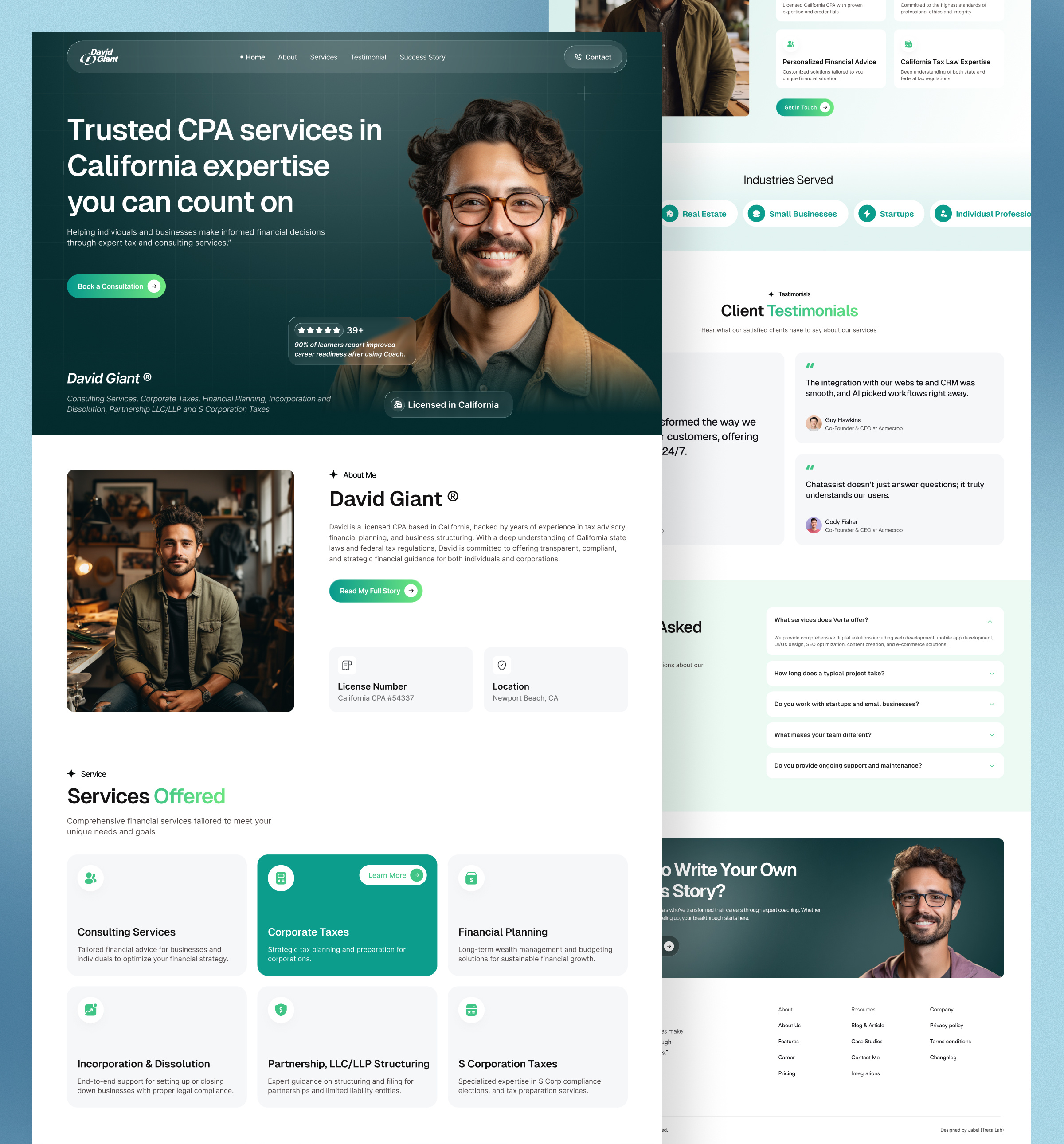 Personal Branding Website for CPA & Financial Advisor by Jabel | UIUX ...