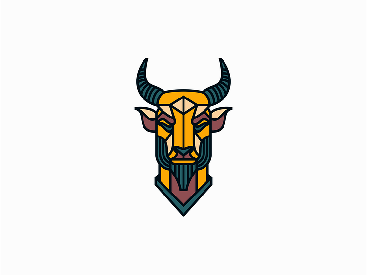 Geometric Minotaur Logo by Lucian Radu on Dribbble