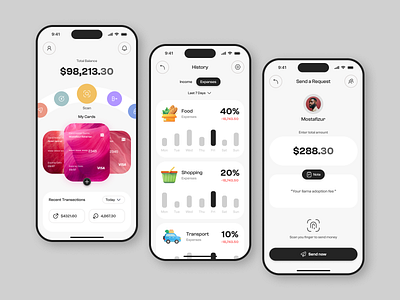 Banking App Design by Mostafizur Rahaman on Dribbble