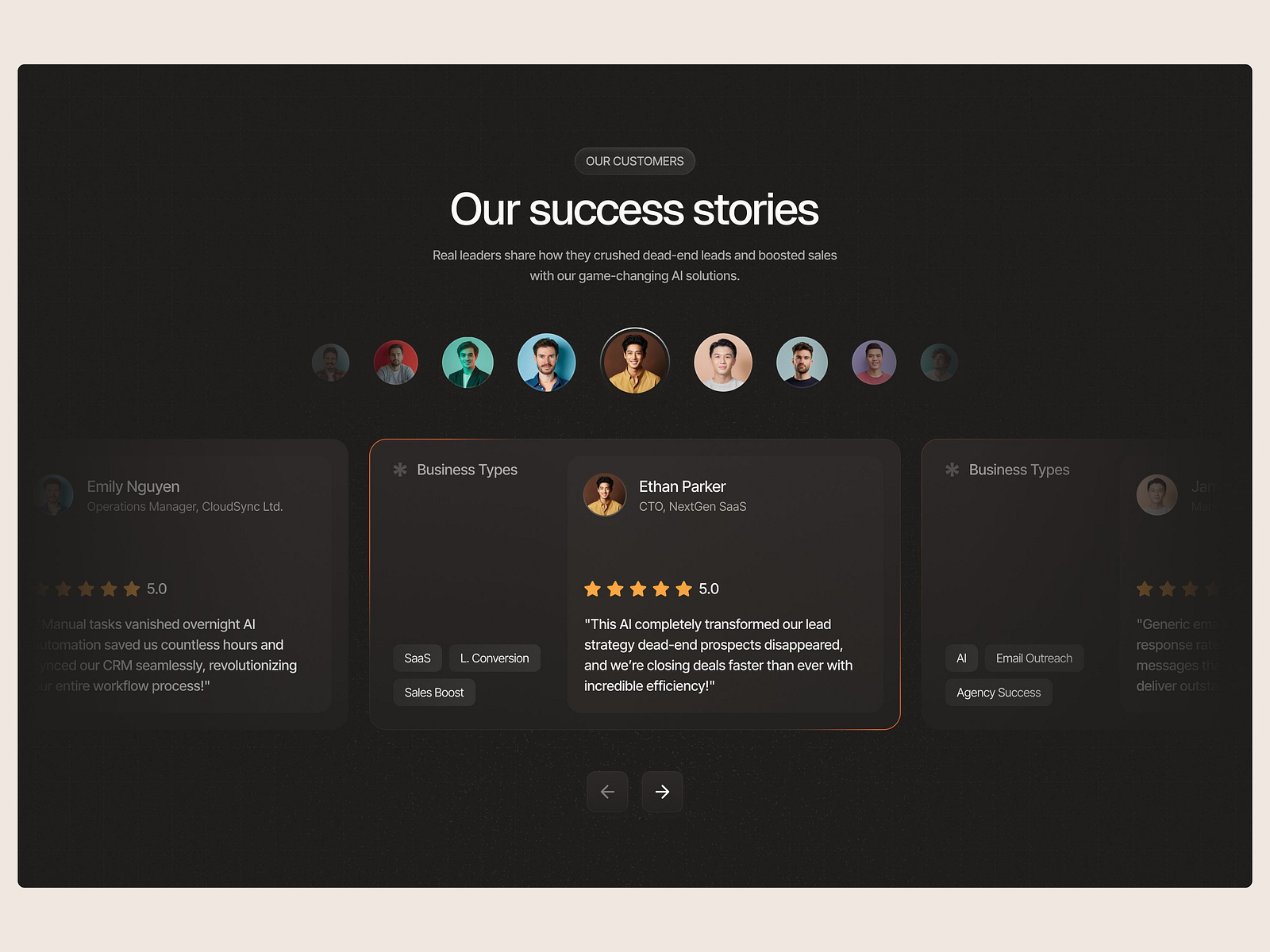 Testimonials Section : web design, ux ui by UX Abdell on Dribbble