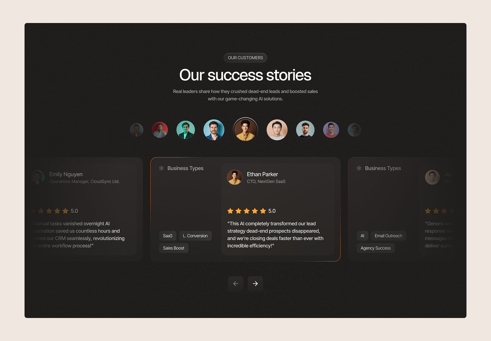 Testimonials Section : web design, ux ui by UX Abdell on Dribbble