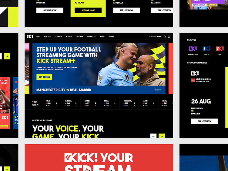 KICK!: Football Streaming - Website Landing Page by SlabPixel Designer ...