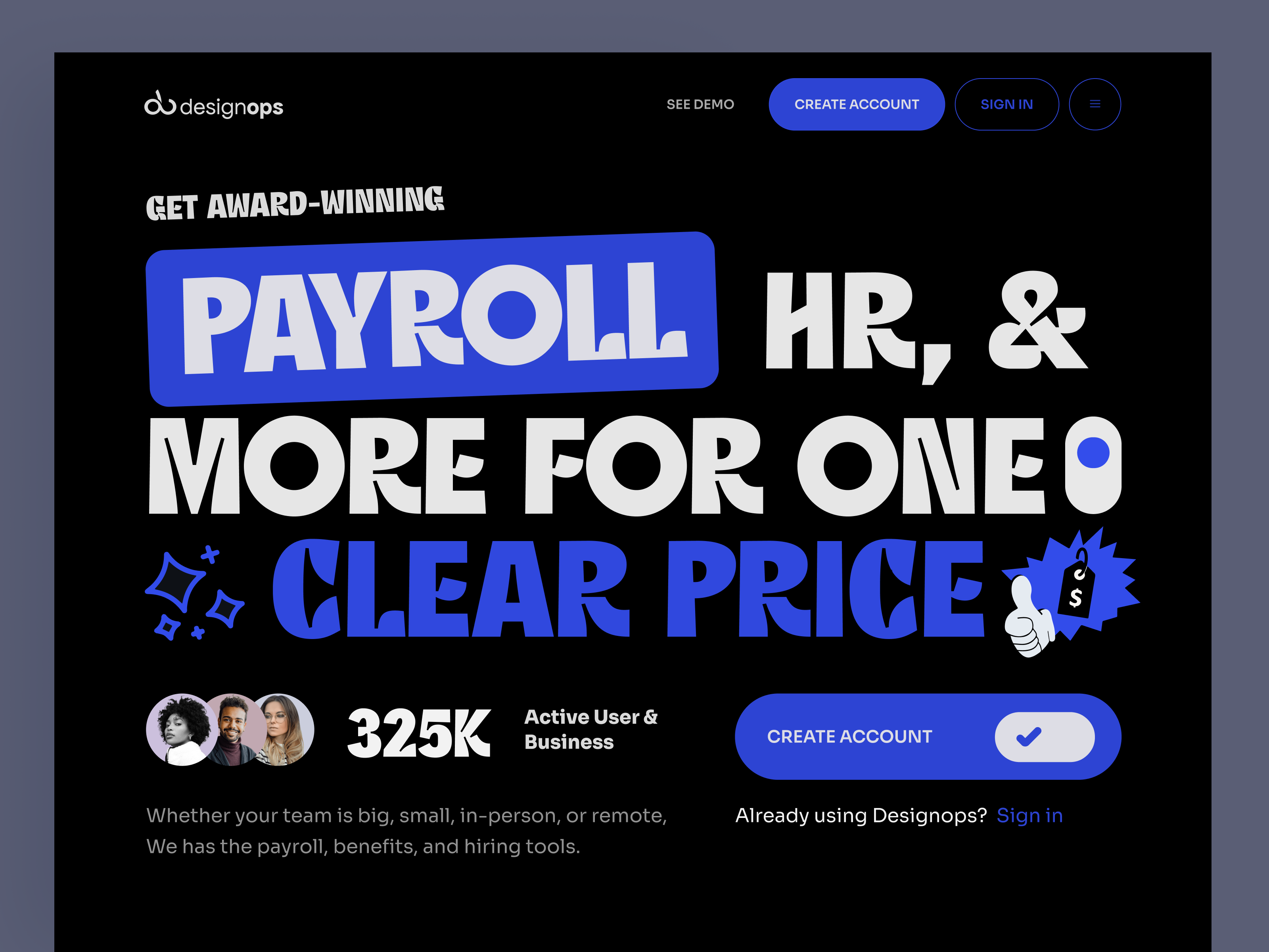 HR, Payroll, Employee: SaaS Platform Website Design | Dark by Mufidul for Omotive on Dribbble