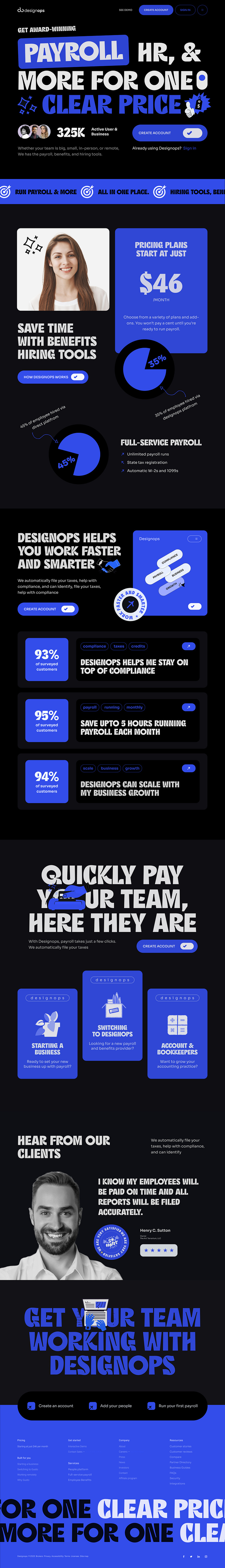 HR, Payroll, Employee: SaaS Platform Website Design | Dark by Mufidul for DesignOps on Dribbble