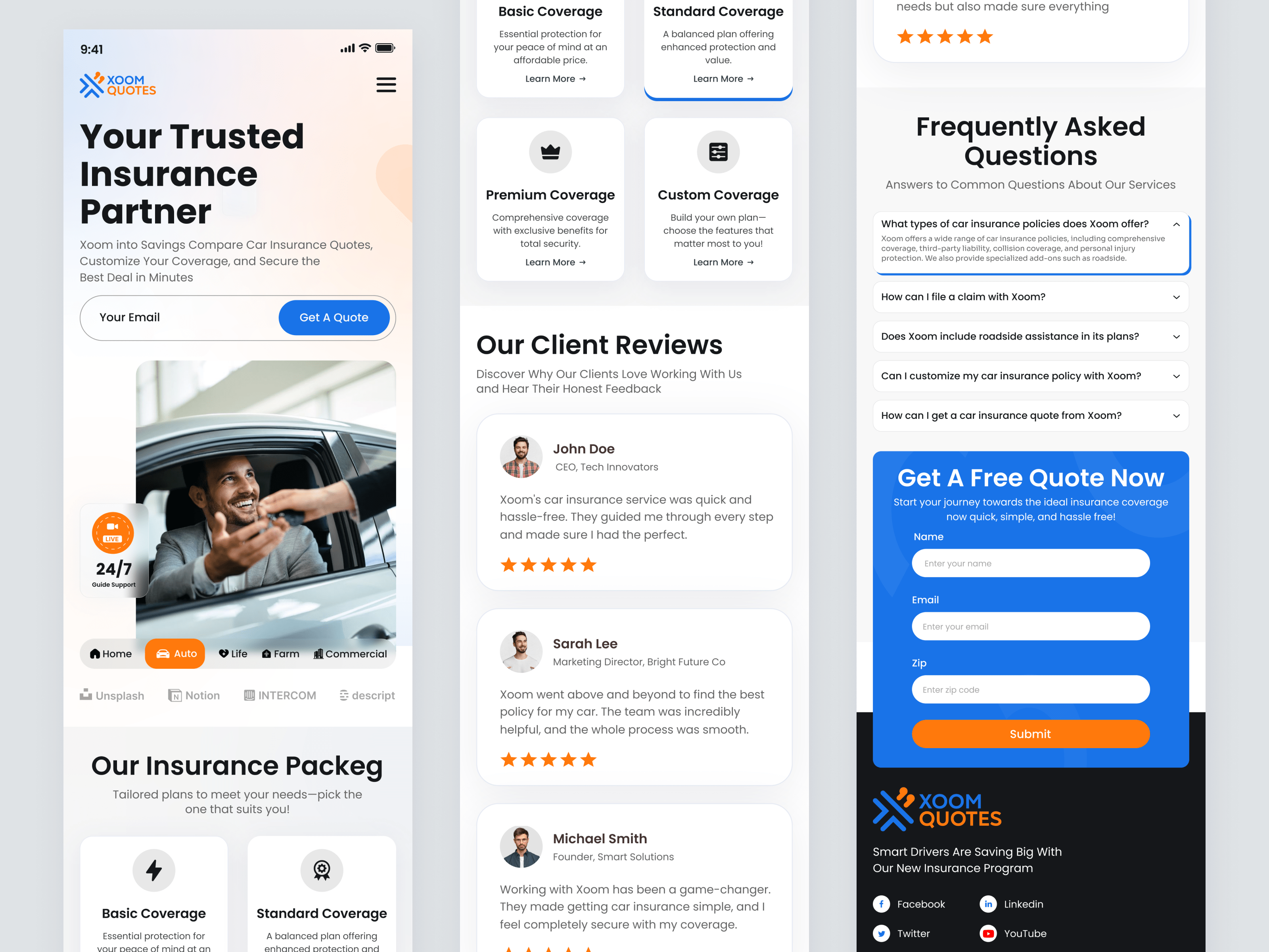 Insurance Website Design | Landing Page & Responsive Web App by Tariqul ...