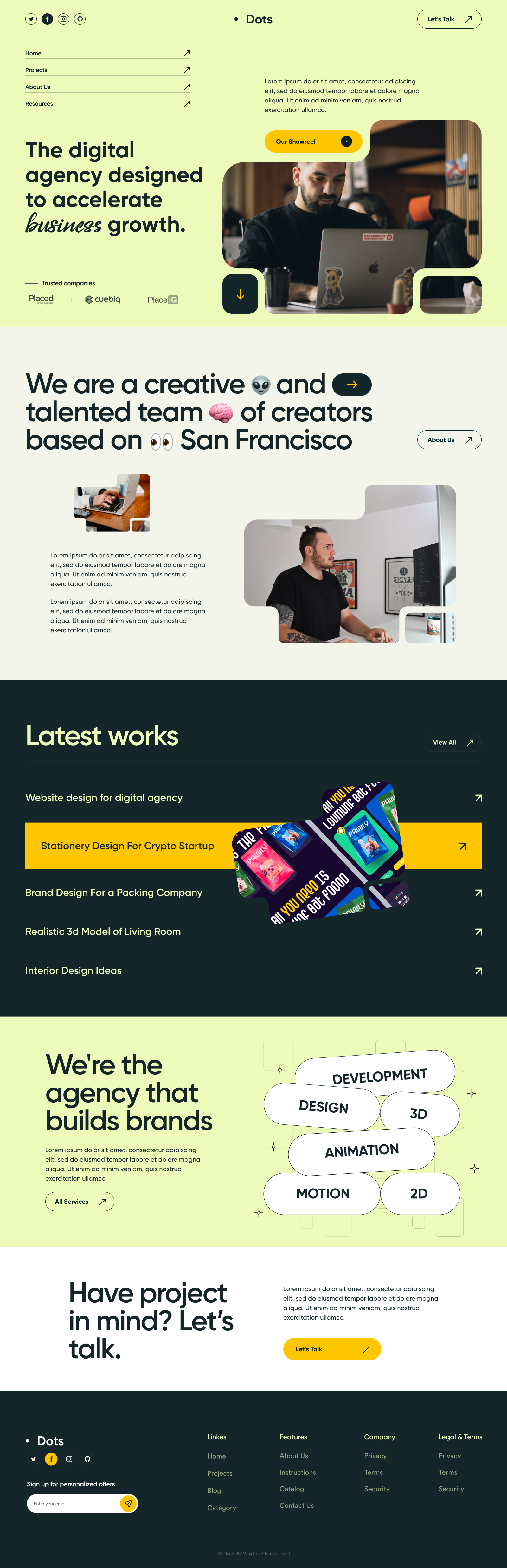 Digital Agency Website-Dots by Awe Design Studio on Dribbble