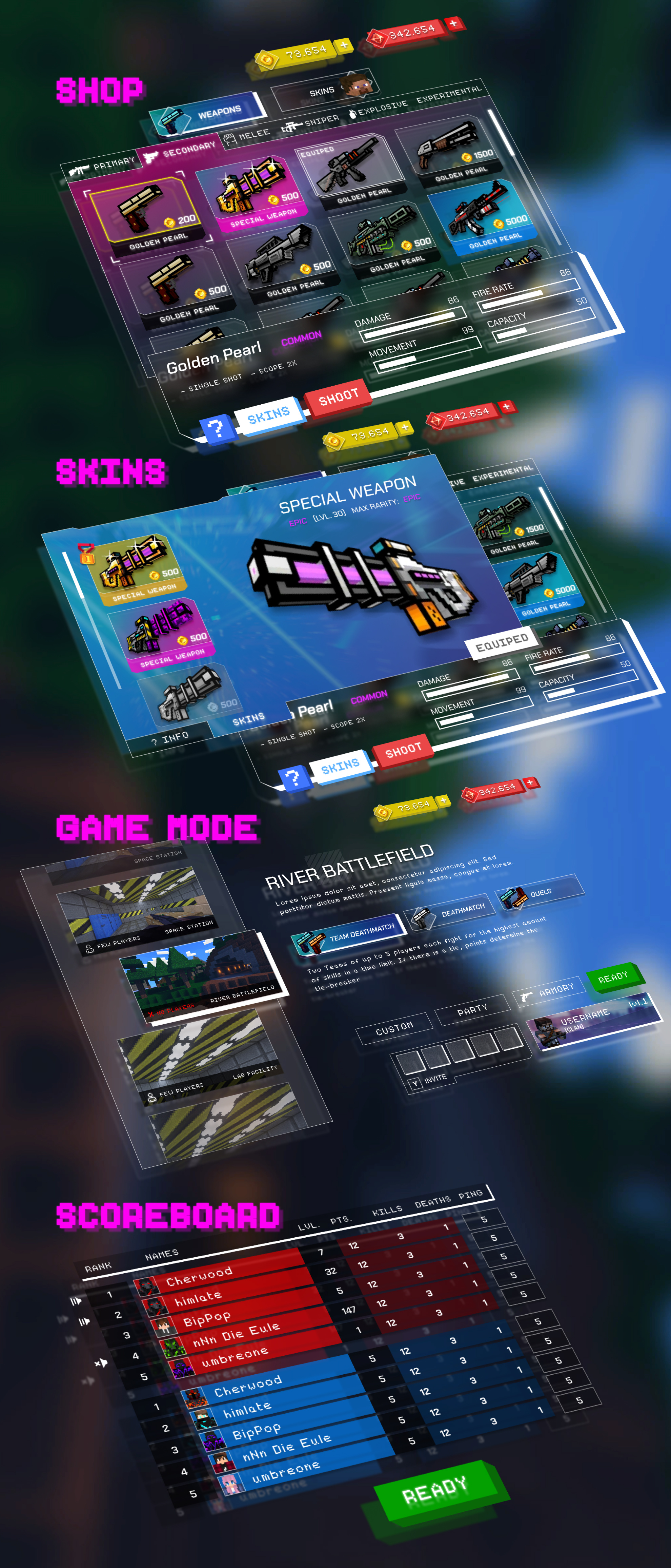 Pixelated FPS - Game UI by Geon Tavares on Dribbble
