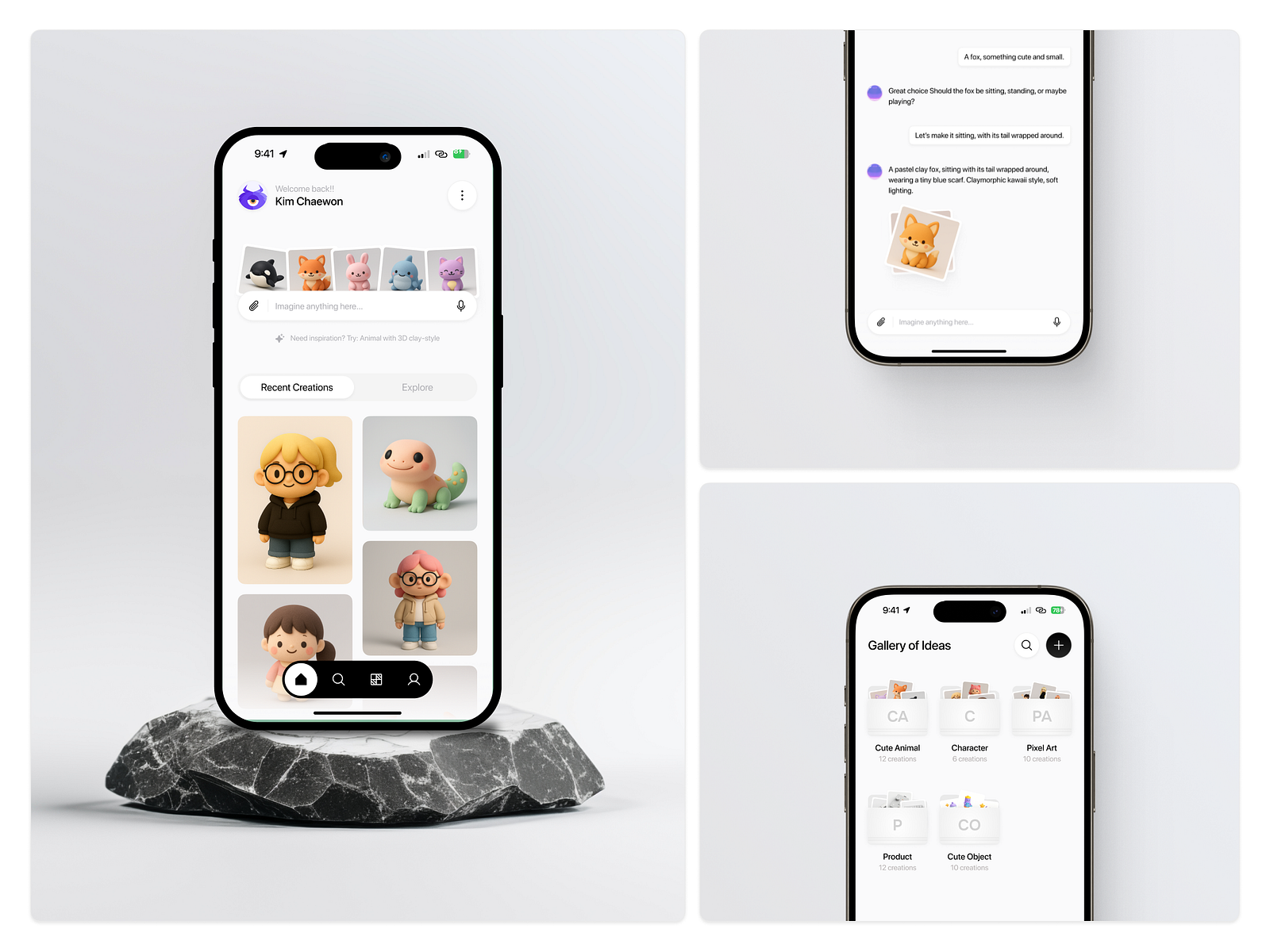 Komiko - Clay AI Mobile App by Pota Design for Potara Studio on Dribbble