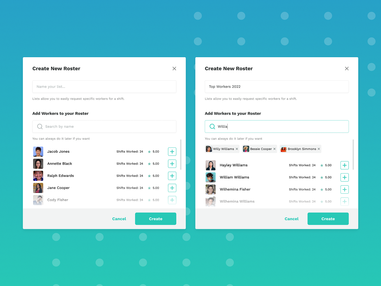Roster Creation Process by Felipe Rosas Licht on Dribbble