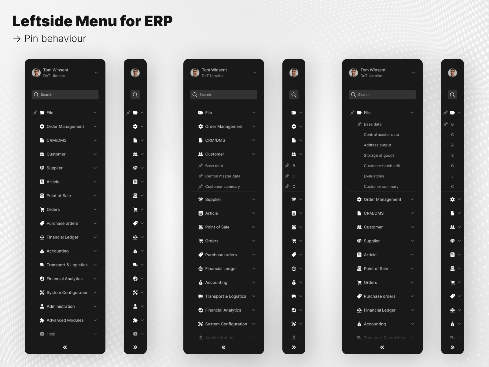 Browse thousands of Menu Erp images for design inspiration | Dribbble