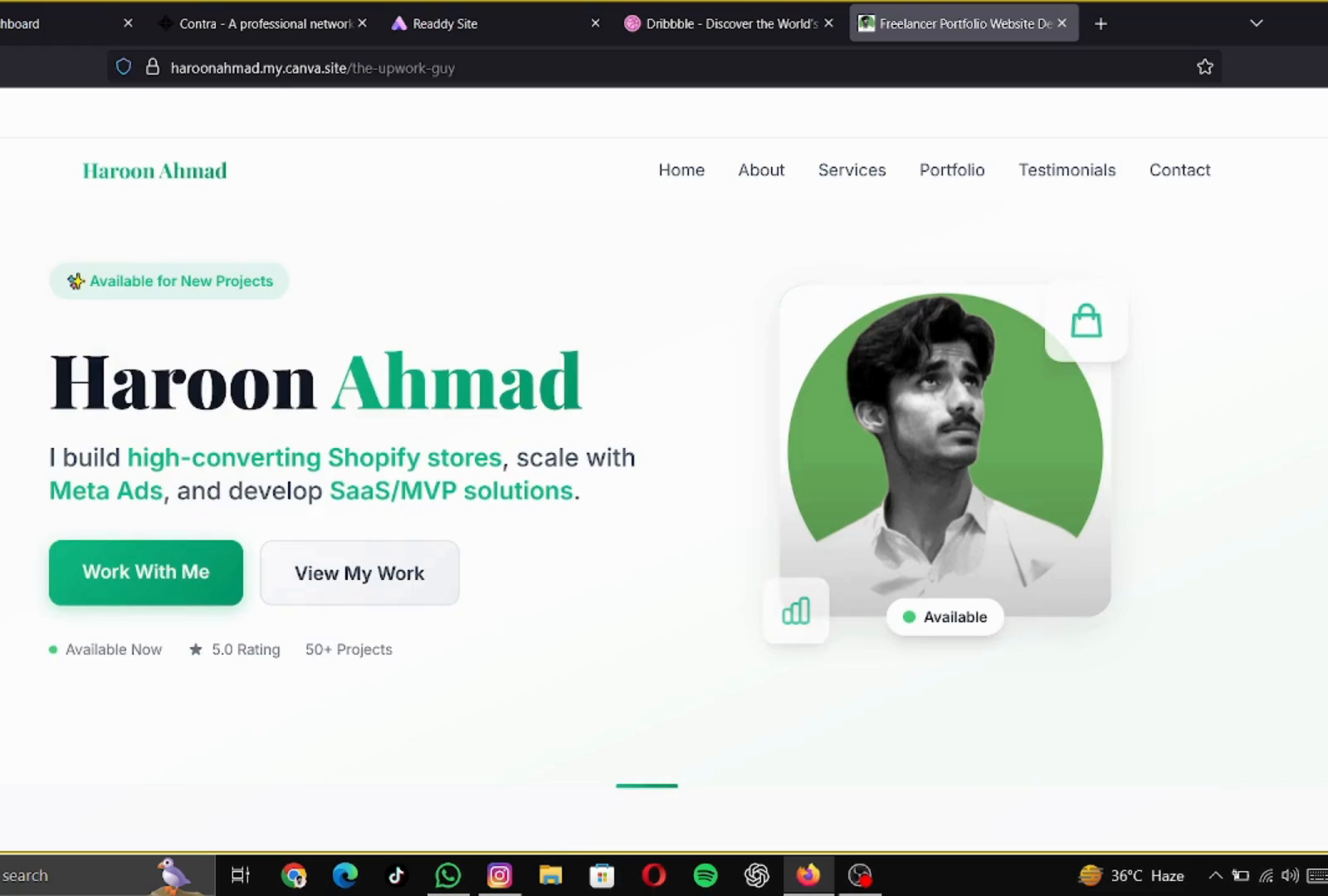 Protfolio Website Using AI by Haroon Ahmad on Dribbble