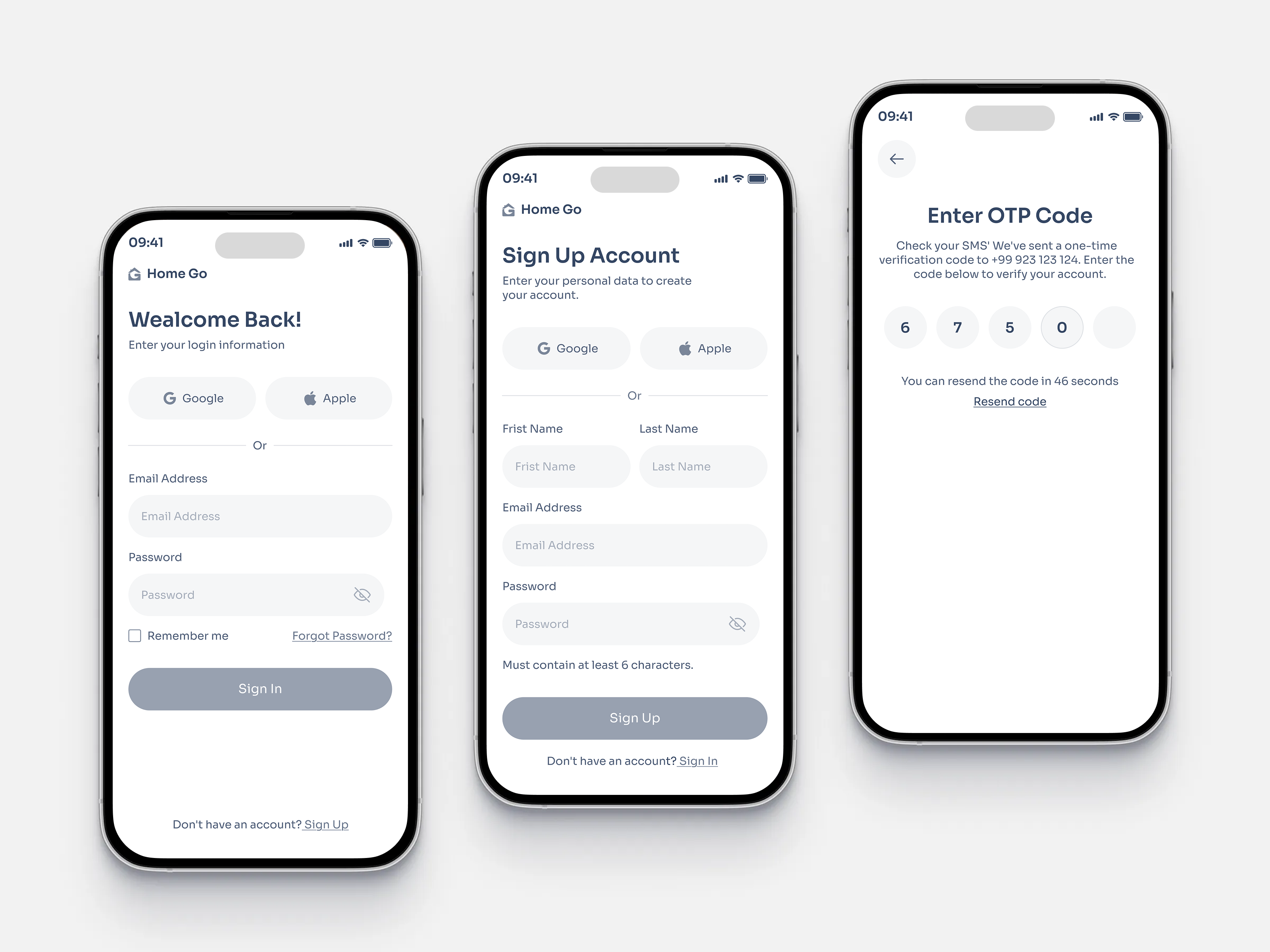 Modern Login & Signup Screen – Clean UI/UX Design by Koushik Sarkar on ...
