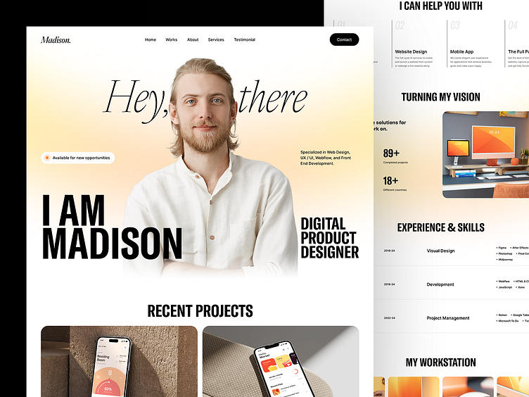 Madison. Personal Portfolio Website | UI Design by Dave Omeiza Website ...
