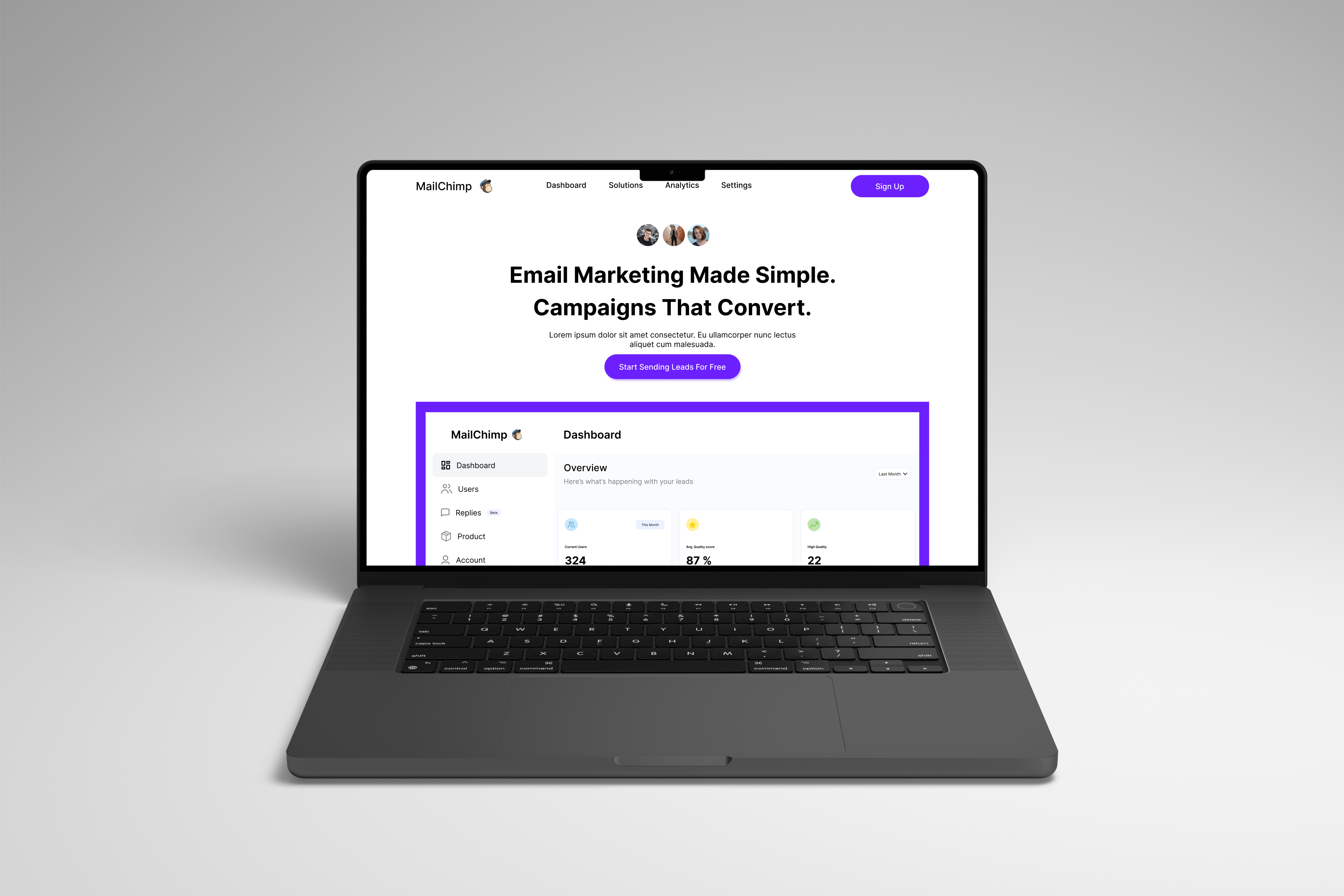 MailChimp - Concept landing page by Master Ifeanyi on Dribbble