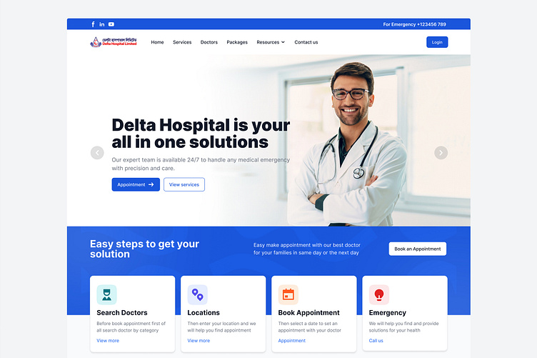 Hospital Website Homepage by Ishtiaqe Ahmed on Dribbble