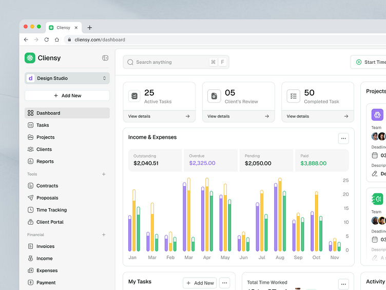 Cliensy - Project Management Dashboard UI by Jubed Ahmed on Dribbble