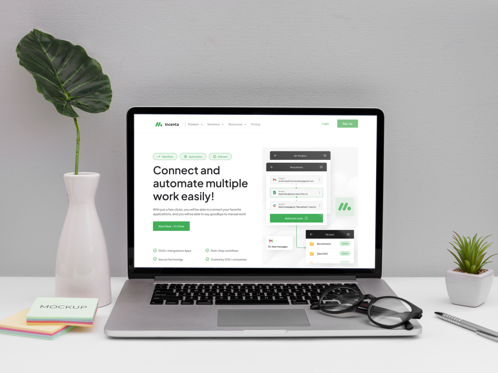 Incenta - Workflow Automation Landing Page | Low-Code Automation by ...
