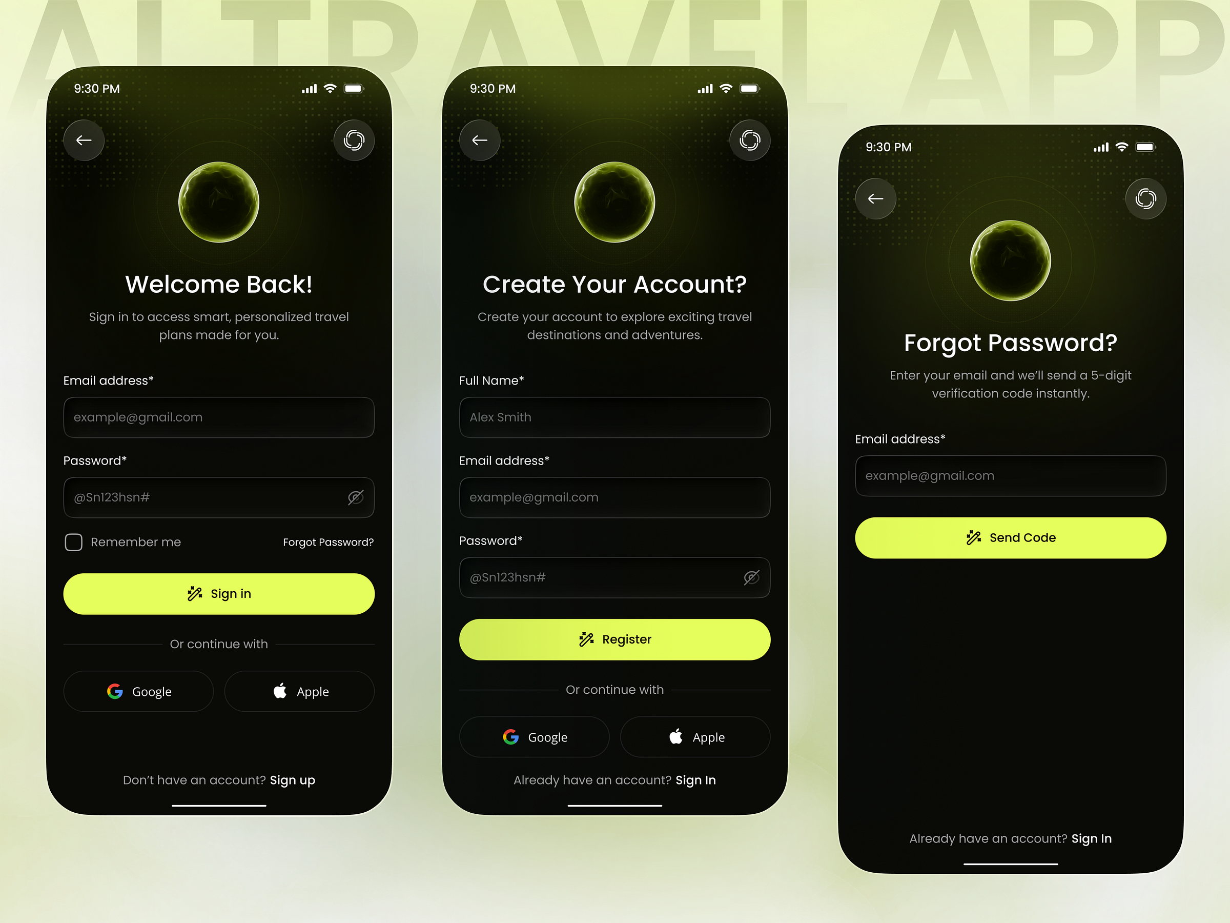 Login & Signup Page UI Design | AI Travel Assistant App by Imran Jakir ...