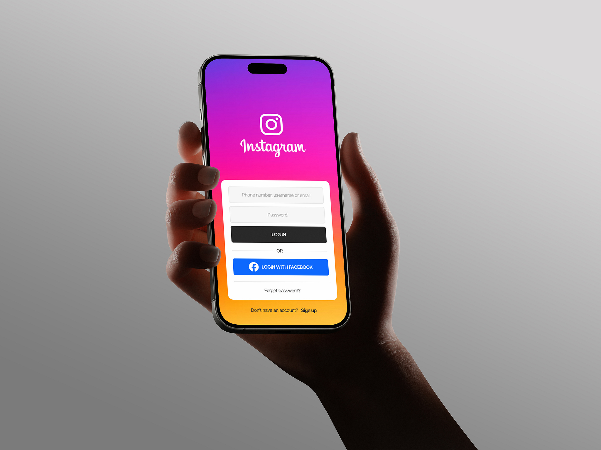 Instagram login screen by Nishit Patel on Dribbble
