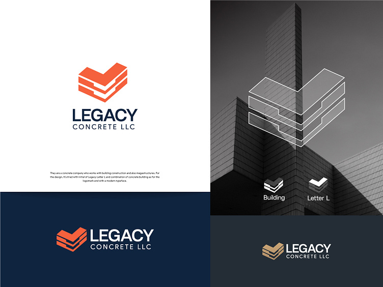 Legacy Concrete LLC | Letter L Construction Logo Design by Mehedi Islam ...