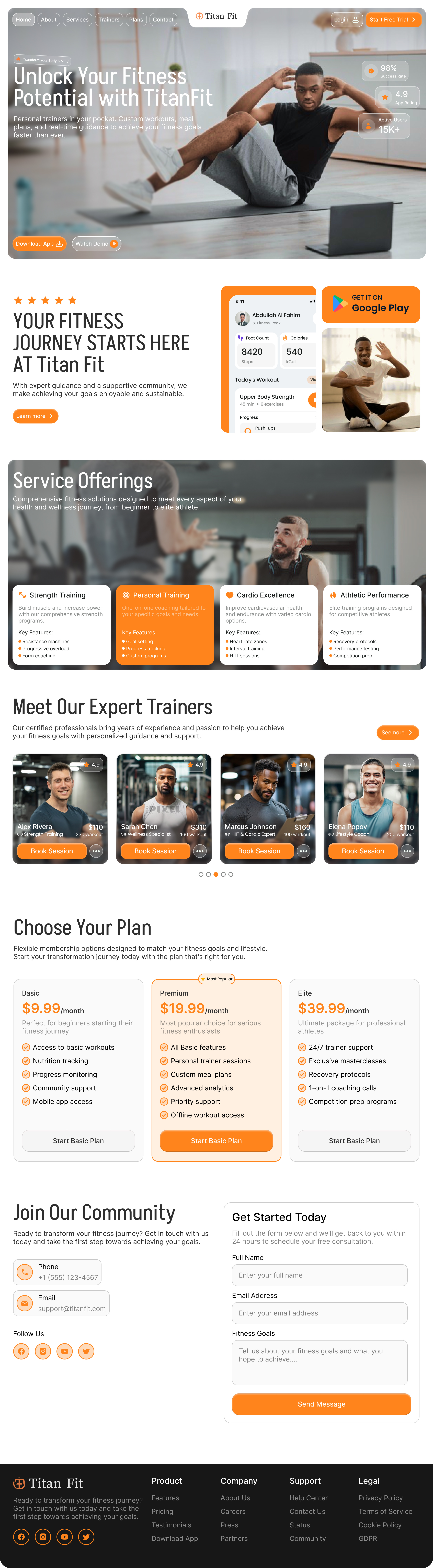 Titan Fit – A One Page Fitness Website by Abdullah Al Fahim on Dribbble