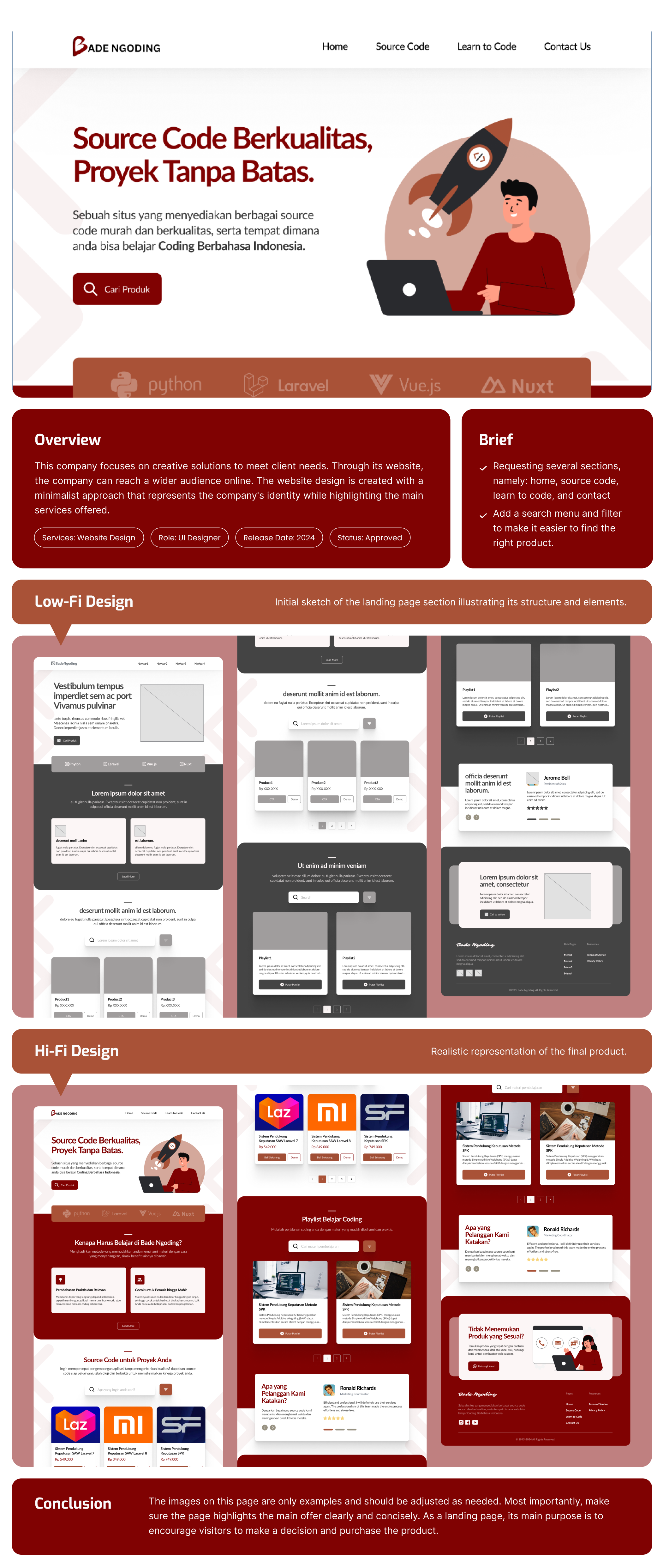 Bade Ngoding - Landing Page Design by Caepisart on Dribbble