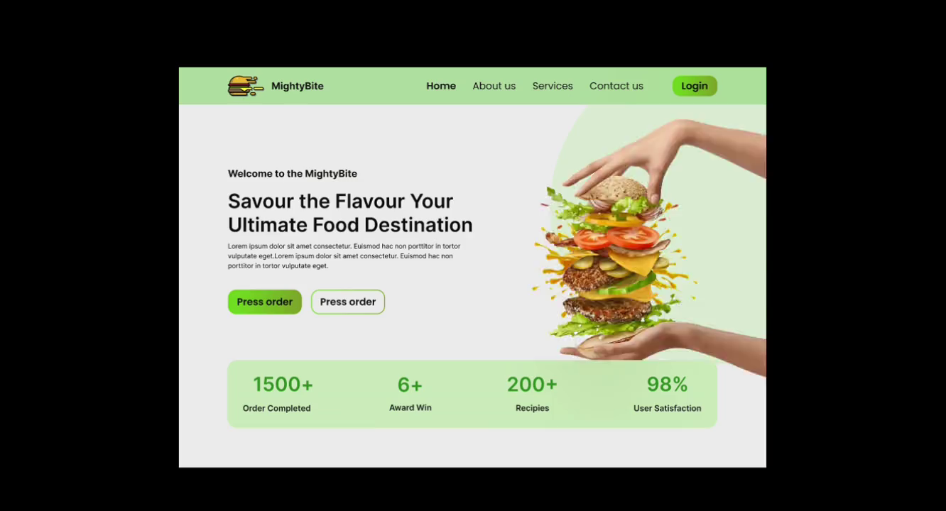 Burger Website Hero Section — Animated Concept by Akbar Ahmed Araf on ...