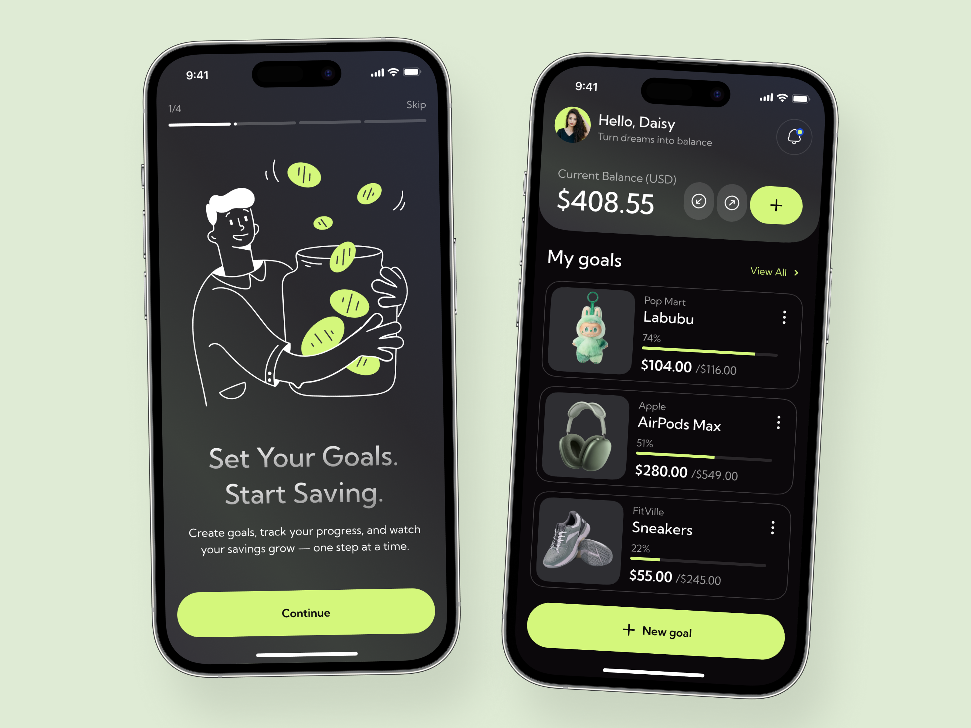 Fintech Mobile App for Savings Goals by Ronas IT | UI/UX Team on Dribbble