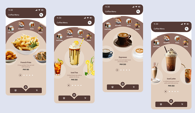 Coffee & Drinks App – Interactive Menu Design by Zubair un Nisa on Dribbble