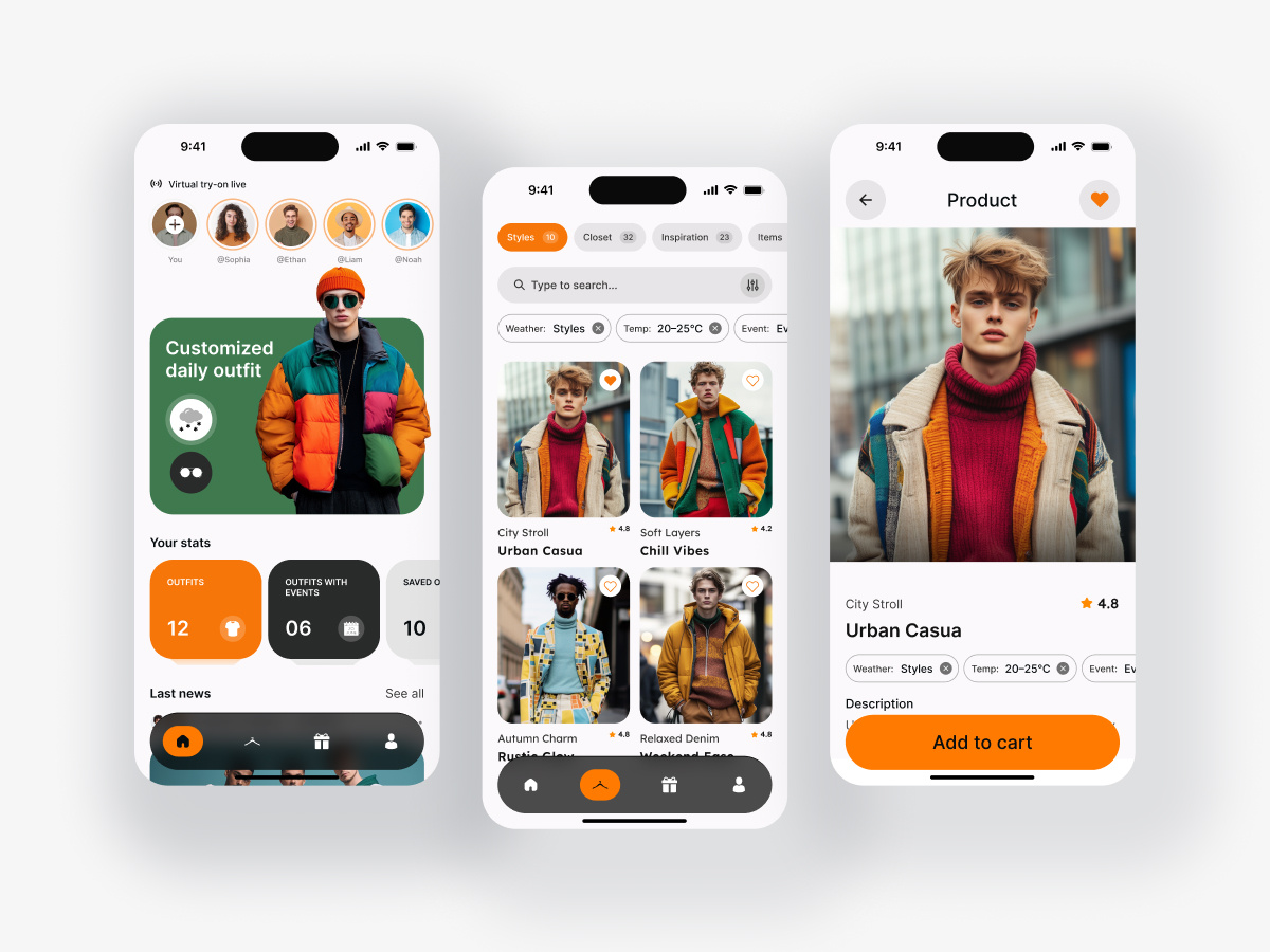 Fashion Outfit App UI – Shopping & Styling Experience by Mohammad Ali ...