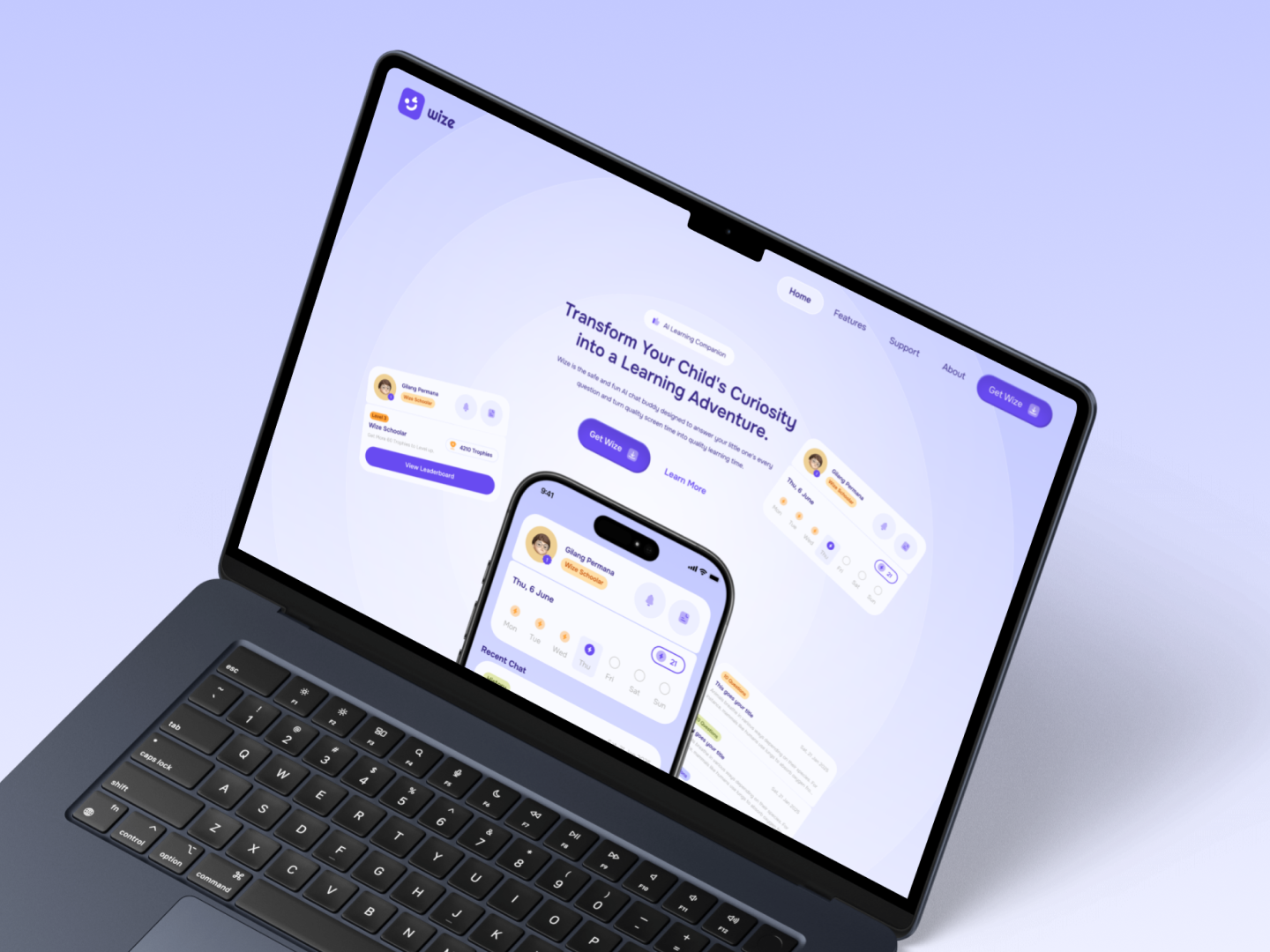 Wize - AI Learning Chat Bot Landing page by Gilang Permana on Dribbble