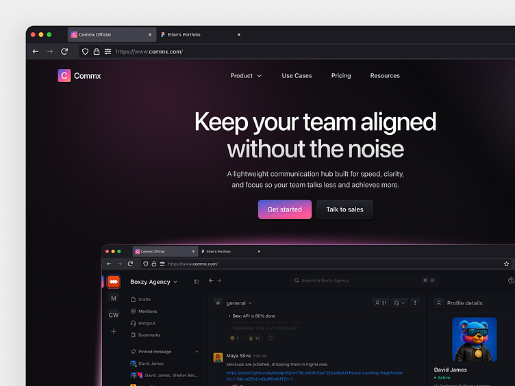 Commx - Team Communication Hero Section by Elfan 🥑 on Dribbble