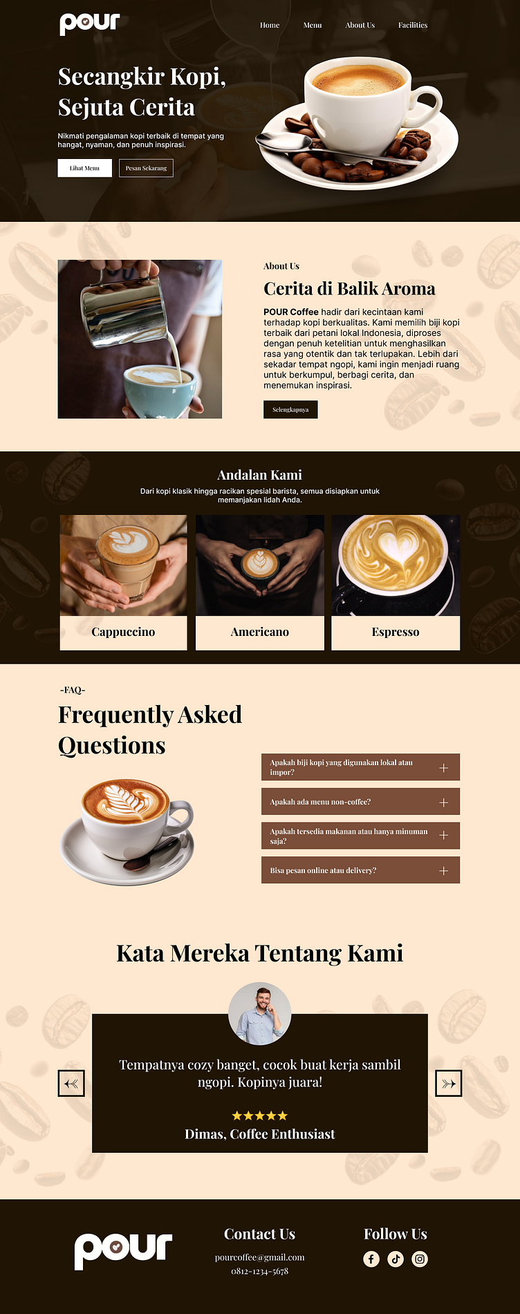 Coffee Shop Website by WebNovaStudios on Dribbble